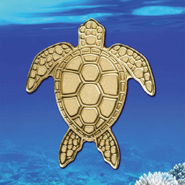 Palau 1/2 Gram Sea Turtle Shaped Brilliant Uncirculated Gold Coin