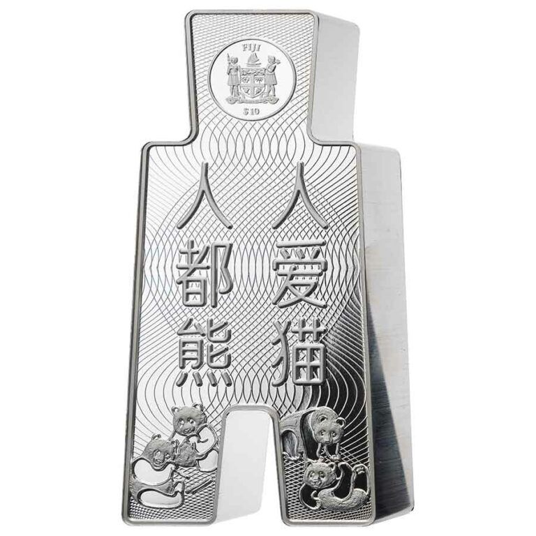 2022 Fiji 1 Kilo 20th Ann Giant Panda Blossom Shaped Silver Coin