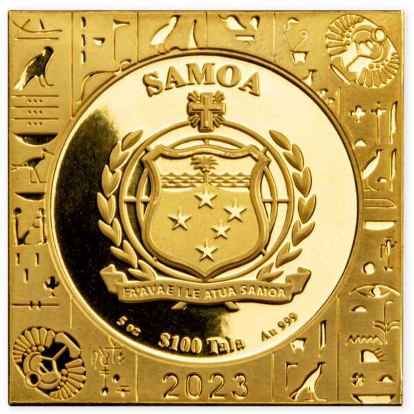 2023 Samoa 5 Ounce Pyramid of Giza 3D Minted Gold Coin