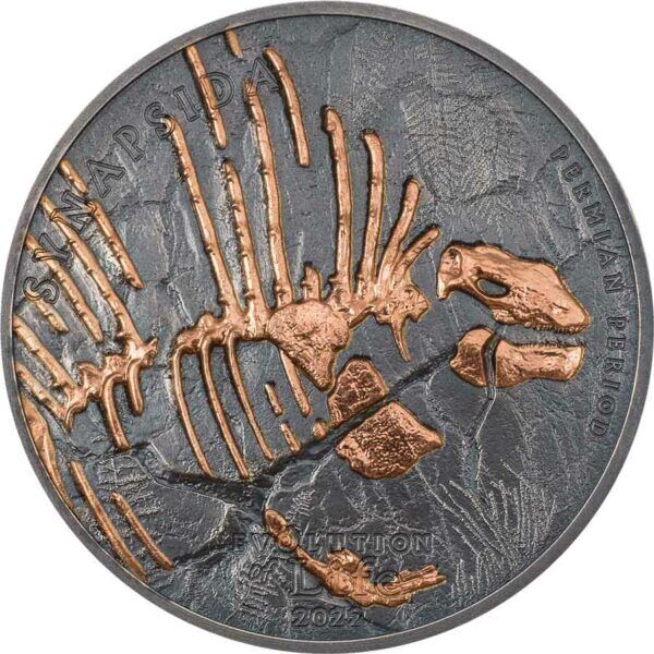 2022 Mongolia 1 Ounce Evolution of Life Synapsida Silver Coin
