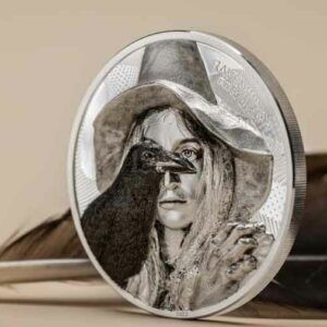 2022 Cook Islands 2 Ounce Raven Witch Silver Proof Coin