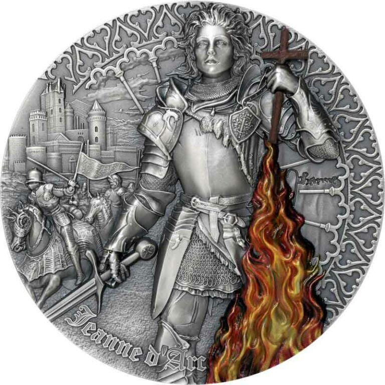 2022 Niue 2 Ounce Heroines Jeanne d'Arc High Relief Silver Coin