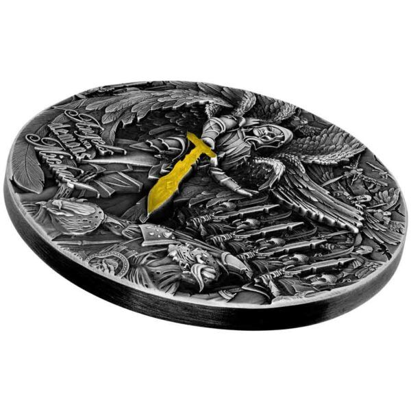 2022 Niue 2 oz Angels & Demons Michael High Relief Silver Coin