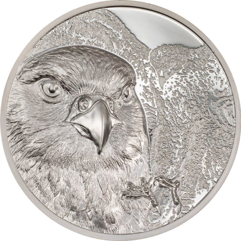 2023 Mongolia 1 oz Mongolian Falcon High Relief Silver Proof Coin